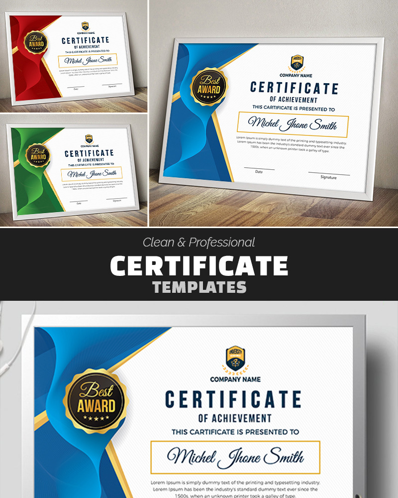 Award Design with Geometric Shapes Certificate Template