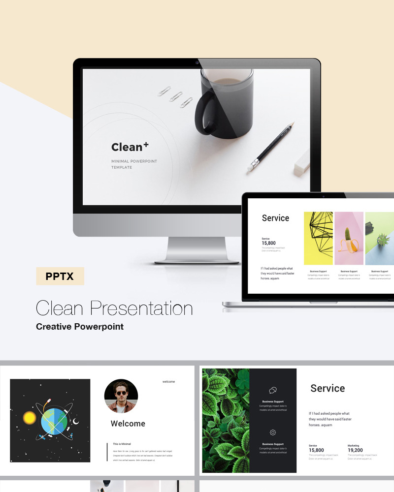 Clean- PowerPoint template #77699 - TemplateMonster