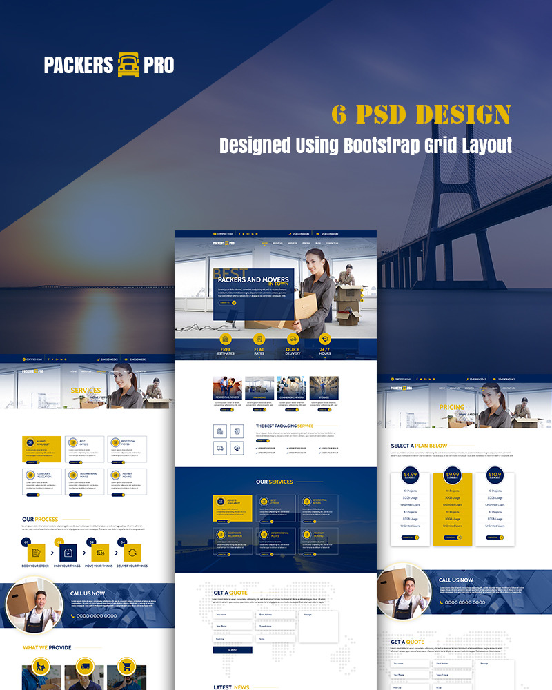 Packers Pro PSD Template #77798 - TemplateMonster