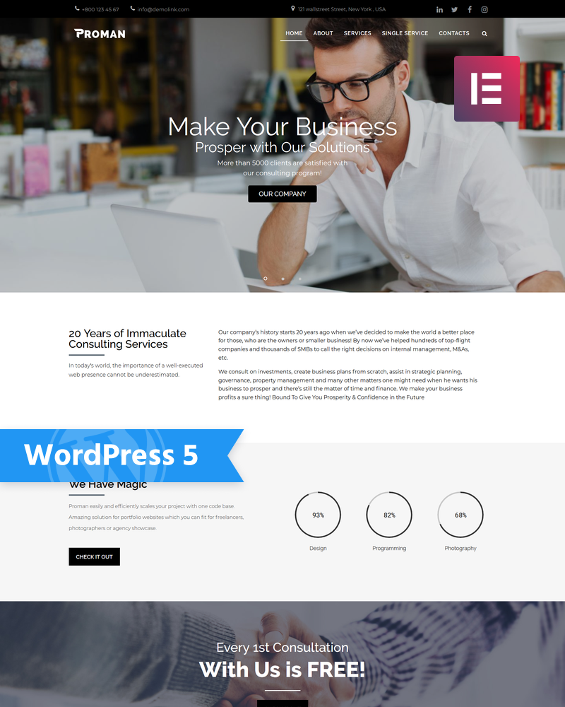 Proman - Business Multipurpose Modern WordPress Elementor Theme