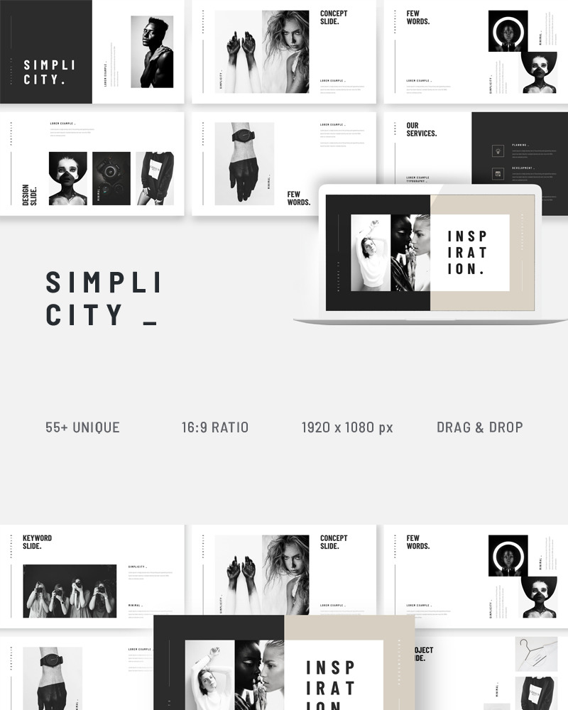 Simplicity - PowerPoint template #77714 - TemplateMonster