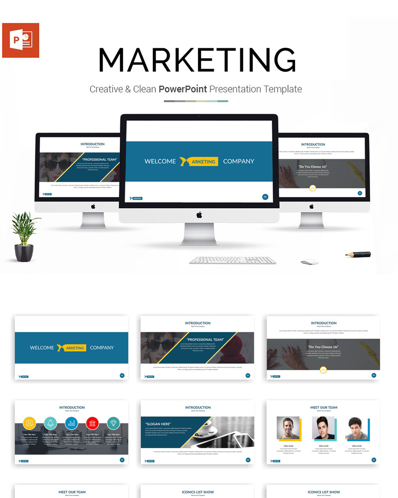 Marketing PowerPoint template #77898 - TemplateMonster