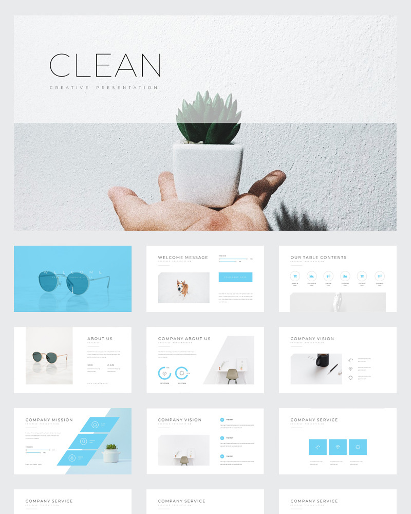 Clean PowerPoint template #78090 - TemplateMonster
