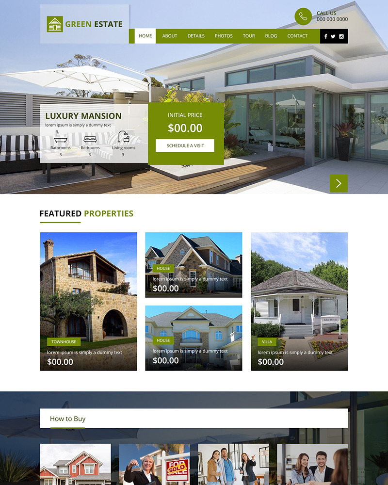 Green Estate - Multipurpose Real Estate PSD Template