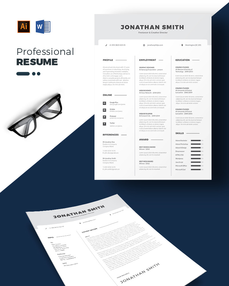 Jonathan Smith Resume Template & Cover Letter