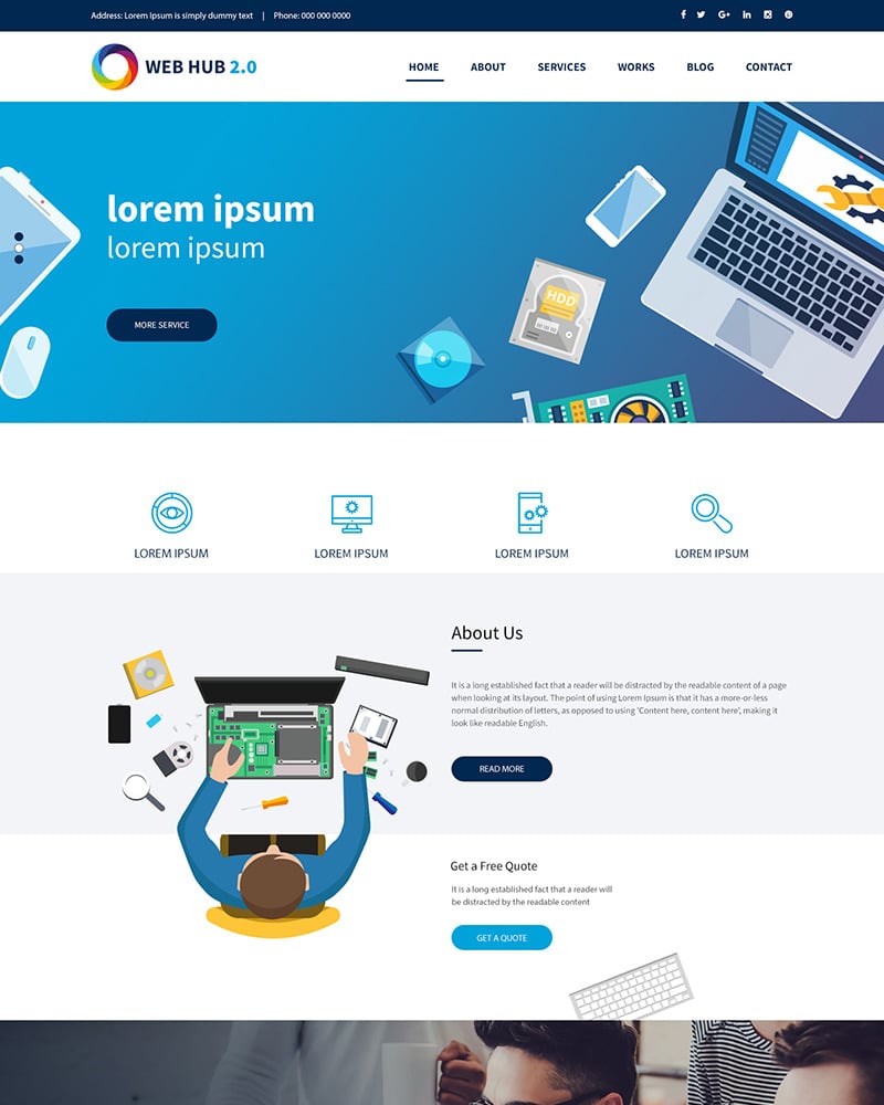 Web Hub 2.0 - Multipurpose PSD Template - TemplateMonster