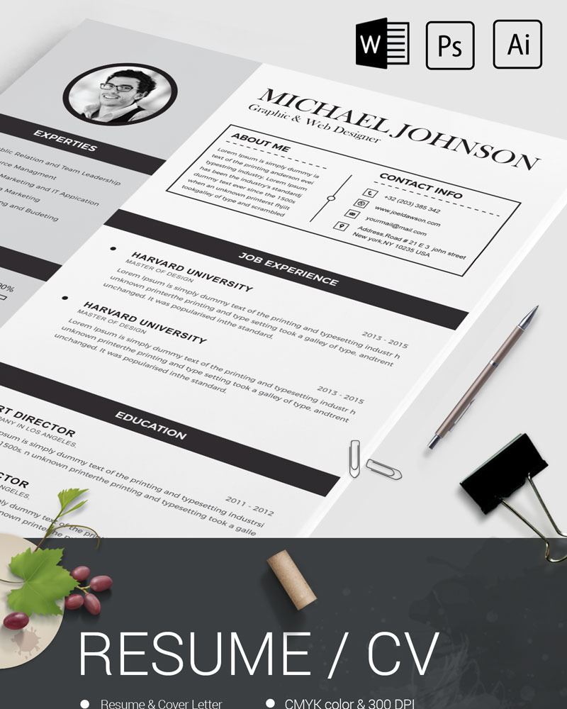 Michael Johnson Resume Template #78199 - TemplateMonster