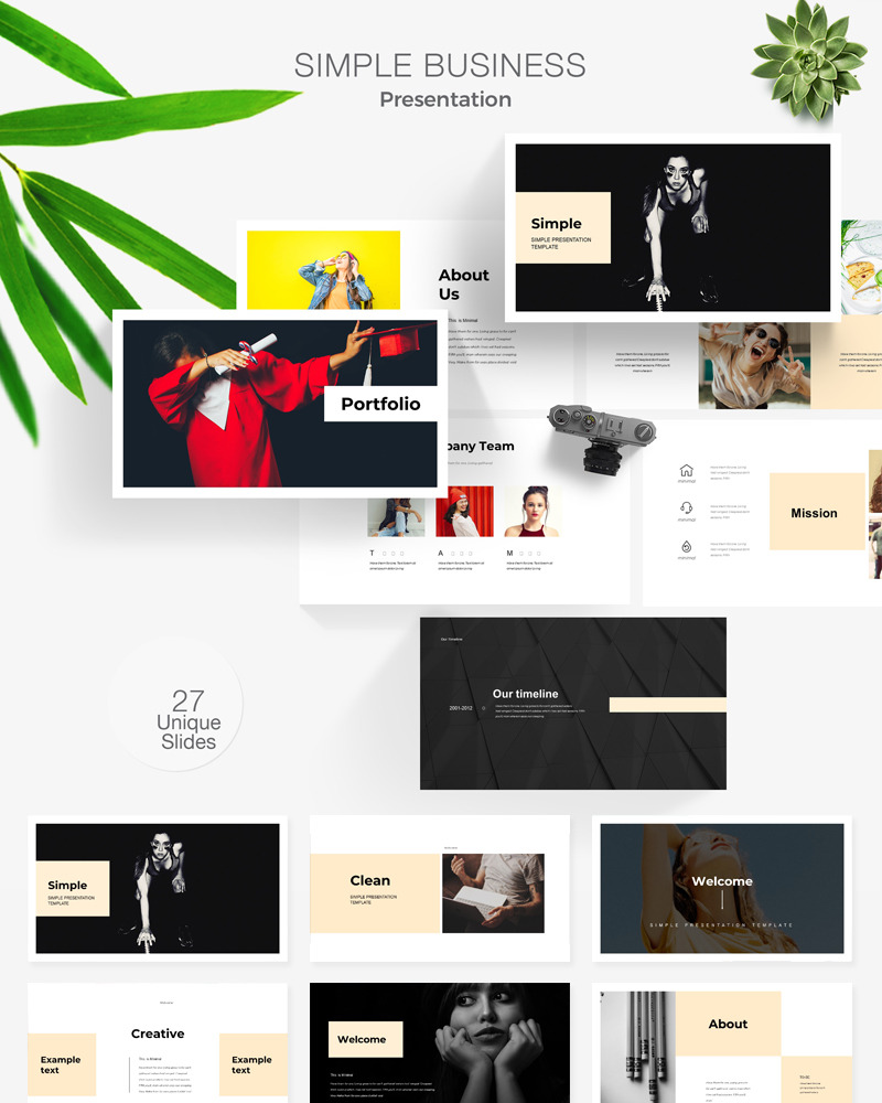 Simple Business PowerPoint template #78178 - TemplateMonster