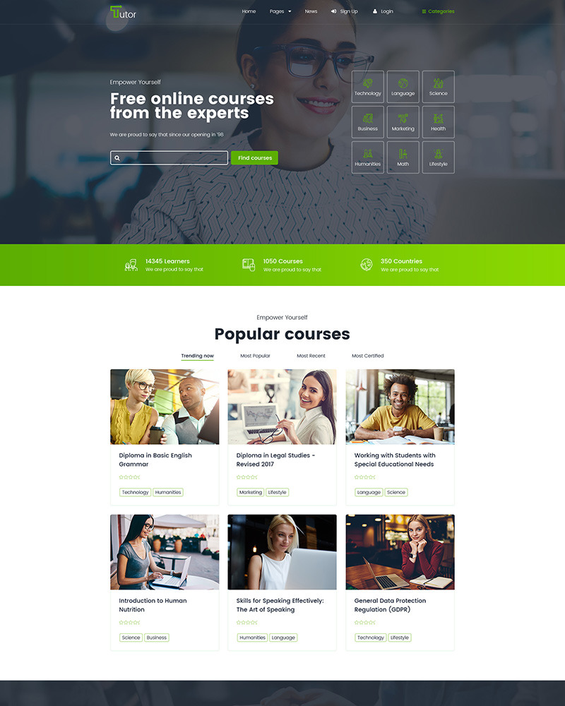 Tutor - Online Tutorials and Courses Website Template