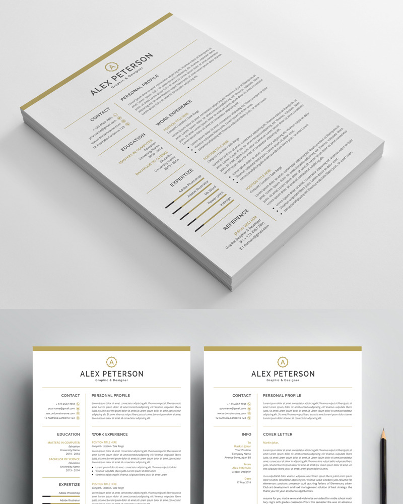 Alex Peterson Resume Template #78200 - TemplateMonster