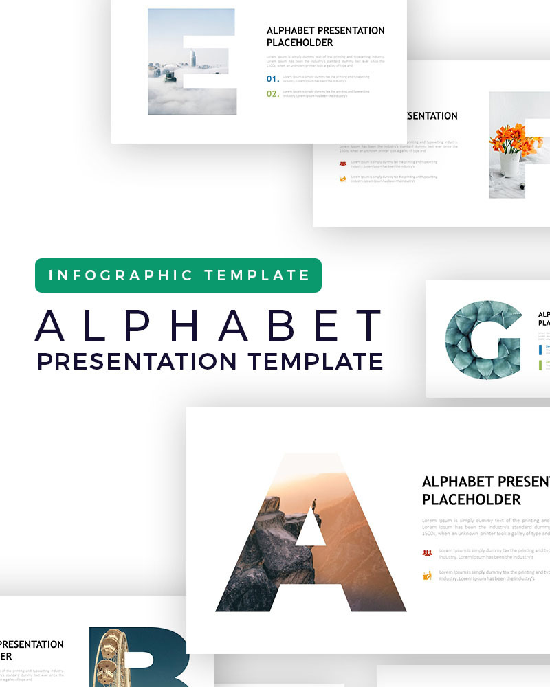 Alphabet - Infographic PowerPoint template - TemplateMonster