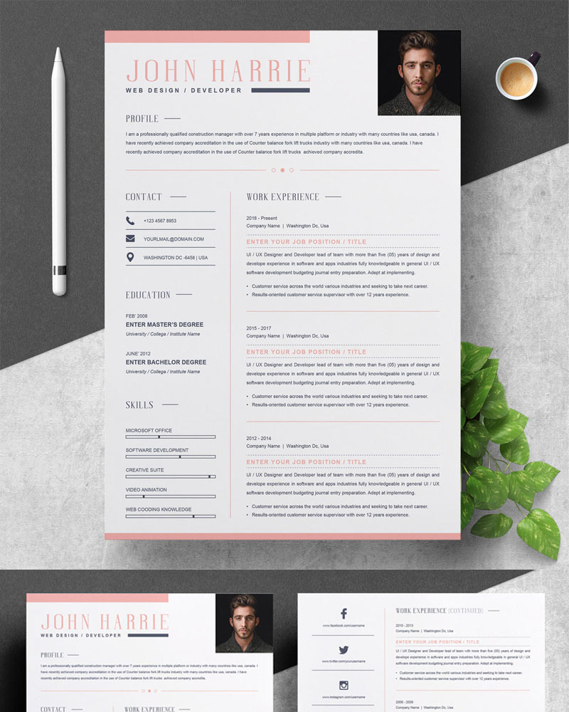 John Harrie Resume Template #78298 - TemplateMonster