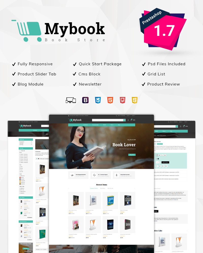 Mybook Book Store PrestaShop Theme #78248 - TemplateMonster