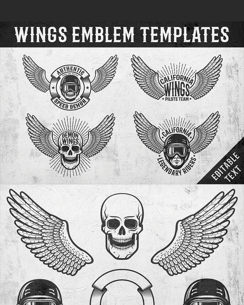 Wings Emblem - Illustration #78299 - TemplateMonster