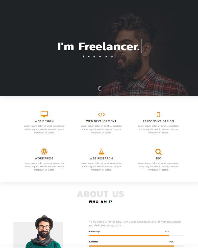 Romio - Personal Landing Page Template - TemplateMonster