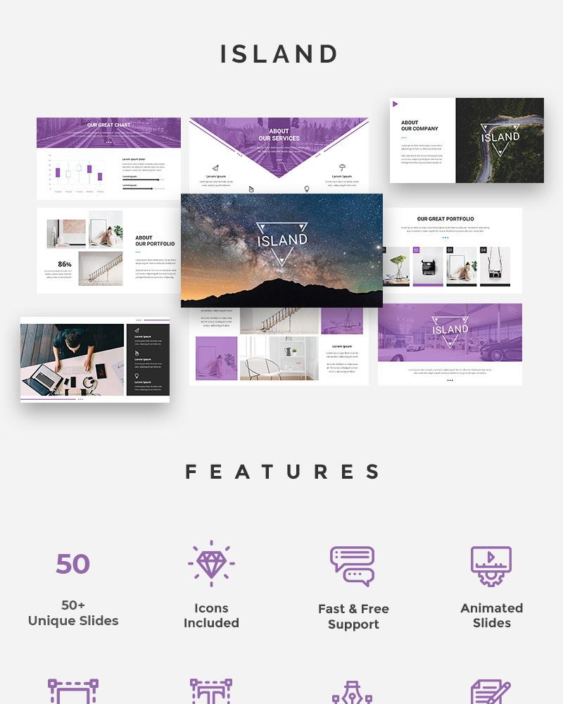 Island PowerPoint template #78430 - TemplateMonster