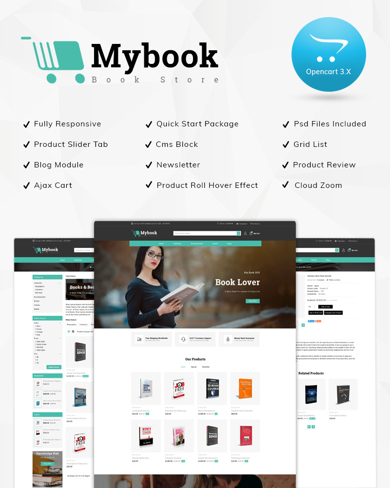 Mybook Book Store OpenCart Template #78527 - TemplateMonster