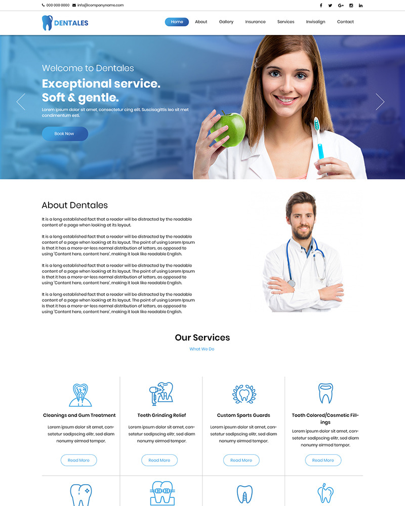 Dentales - Multipurpose Dental PSD Template - TemplateMonster