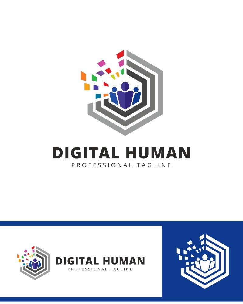 Digital Human Logo Template #78604 - TemplateMonster