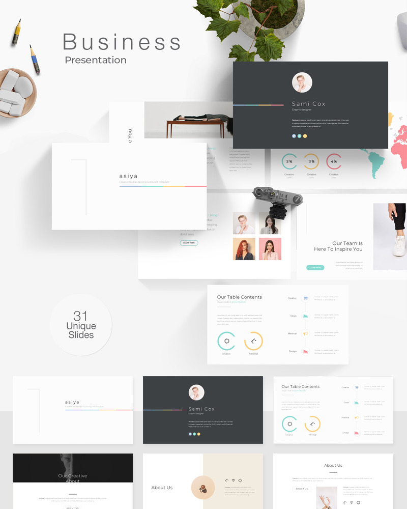 Colorful & Clean Minimal PowerPoint template