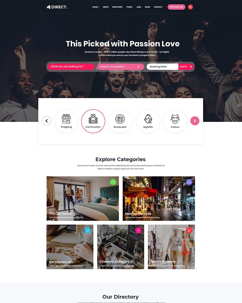 Direct - Directory PSD Template #78850 - TemplateMonster