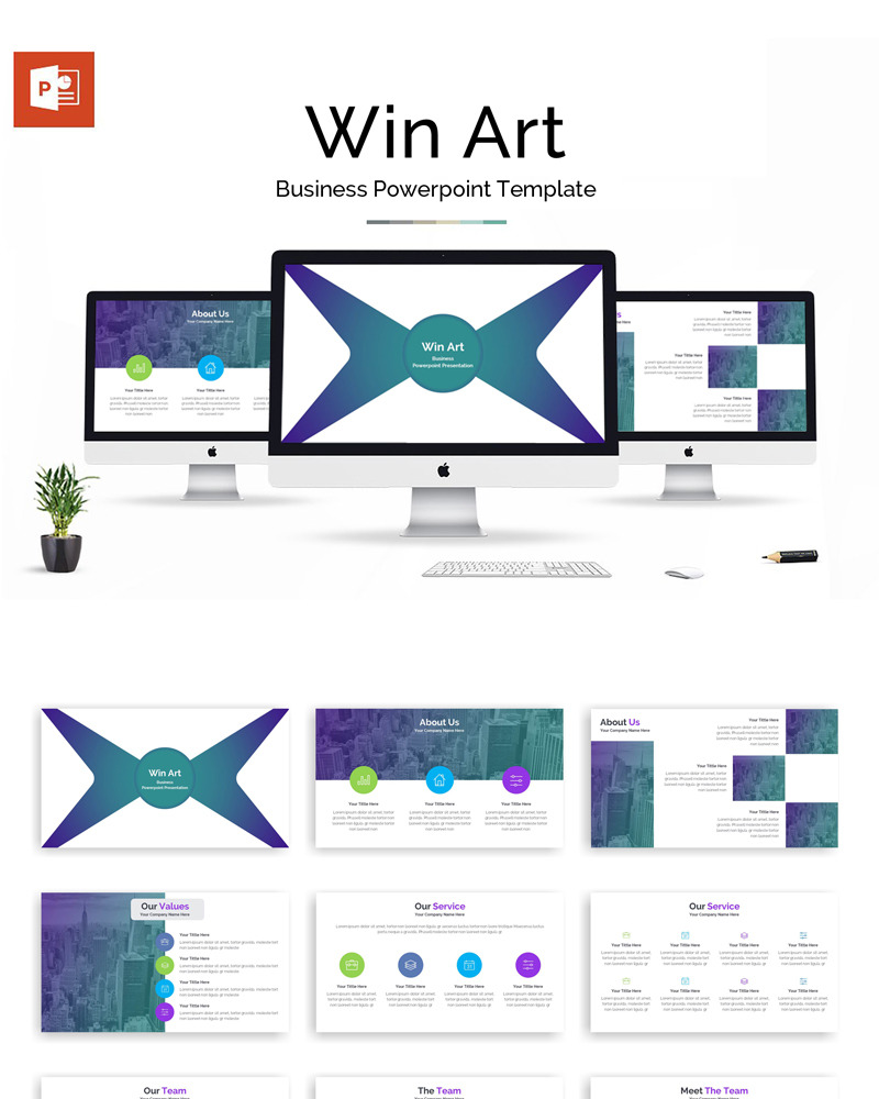 Win Art Business Presentation PowerPoint template