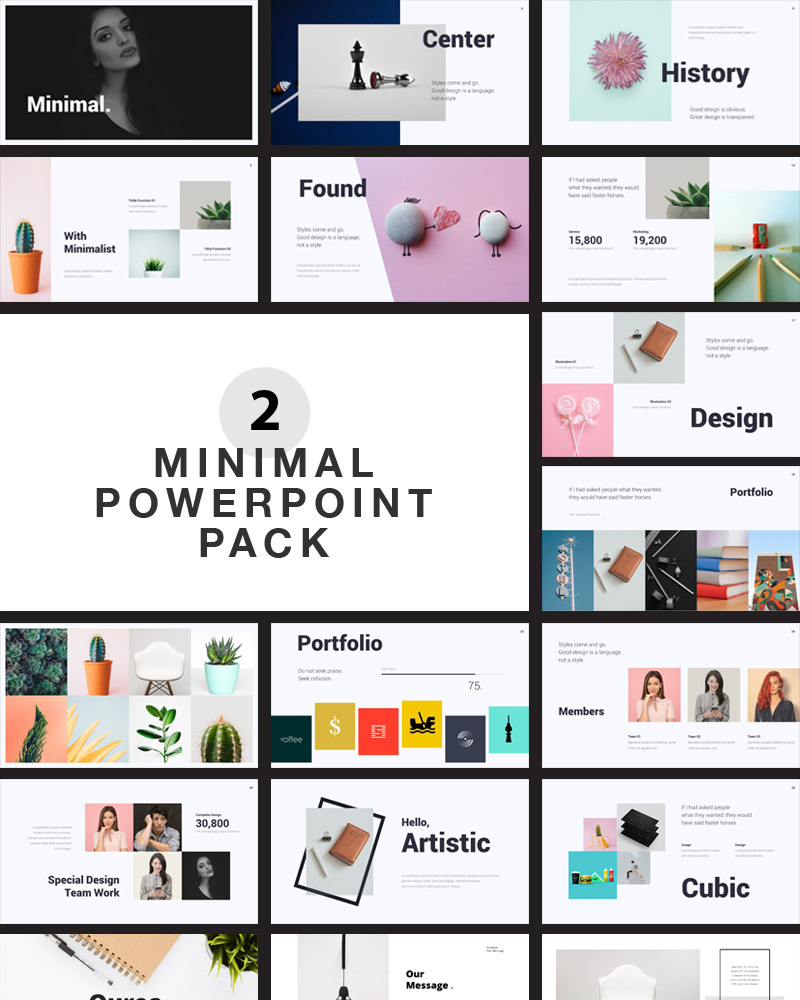 2 Minimal Pack PowerPoint template #78968 - TemplateMonster
