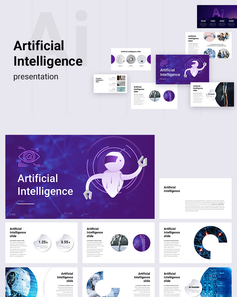 Modello PowerPoint di intelligenza artificiale