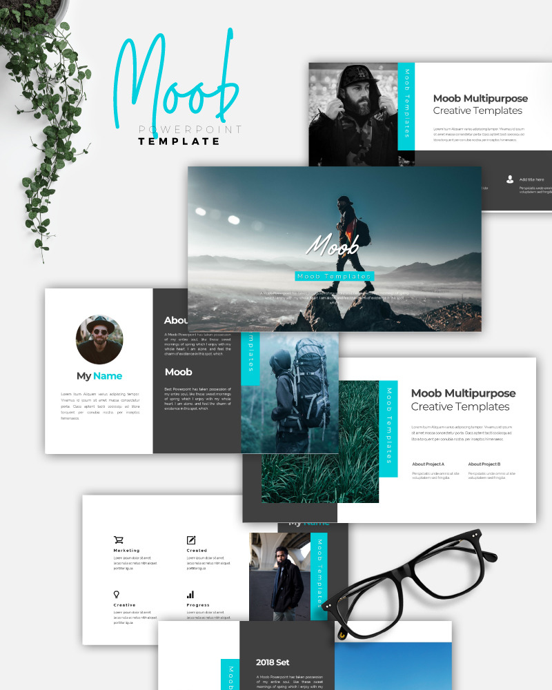 MOOB - Creative PowerPoint template #78959 - TemplateMonster