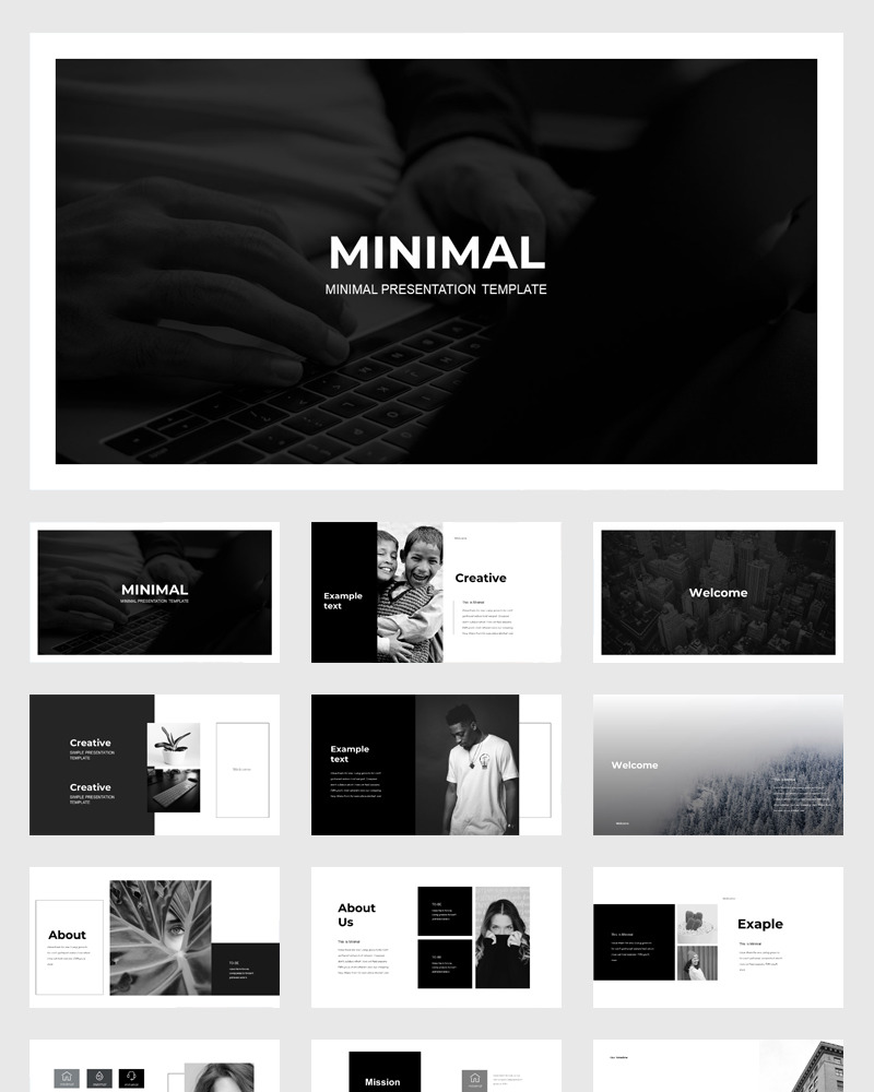 Modèle PowerPoint de présentation en noir et blanc