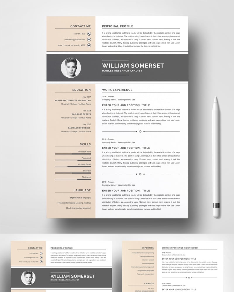 William Resume Template #79041 - TemplateMonster