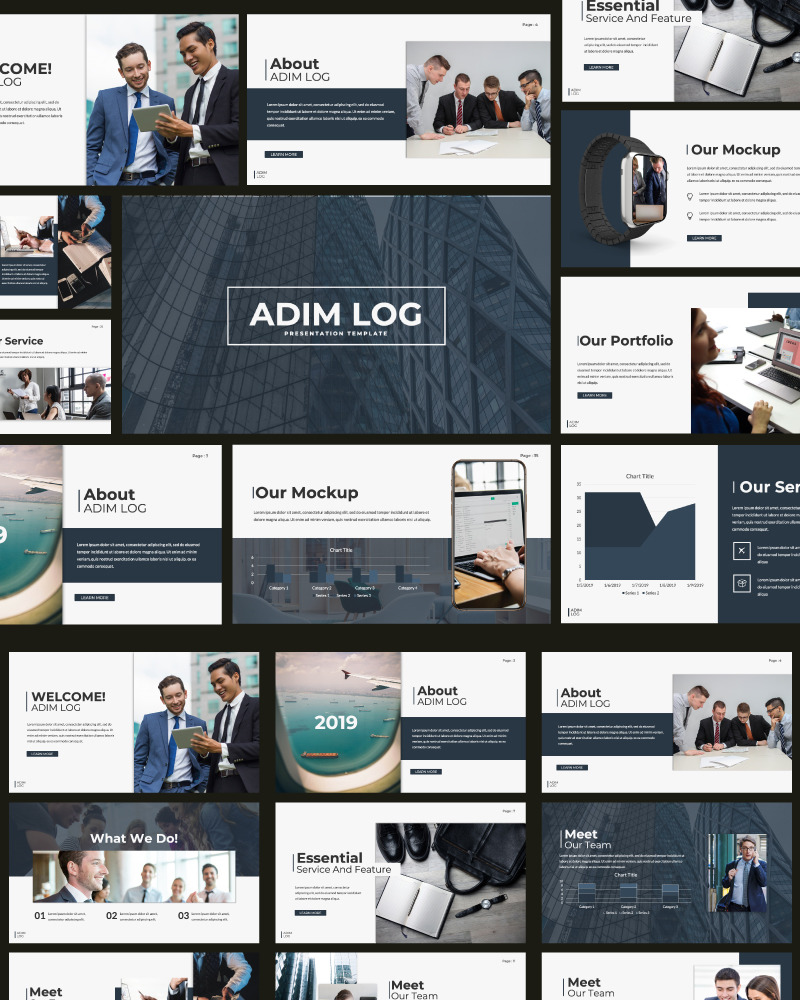 Admin Log Business PowerPoint template - TemplateMonster
