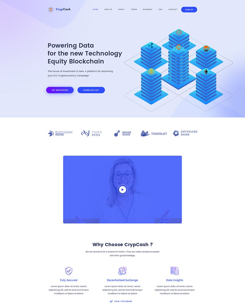 Crypcash - ICO, Bitcoin and Cryptocurrency WordPress Theme