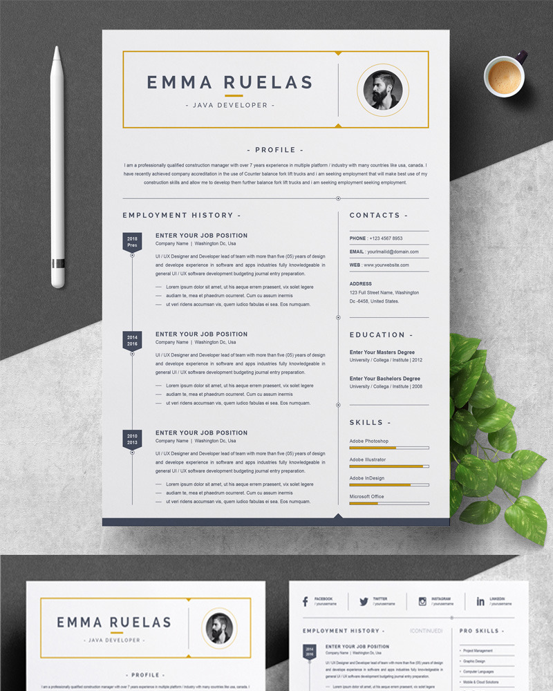Emma Resume Template #79173 - TemplateMonster