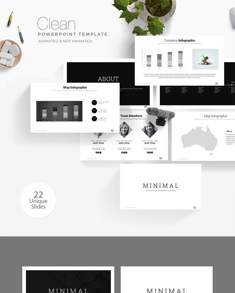 Grey Minimal Presentation PowerPoint template