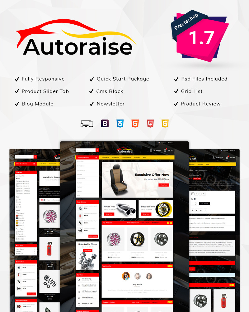 Autoraise - Auto Store PrestaShop Theme - TemplateMonster