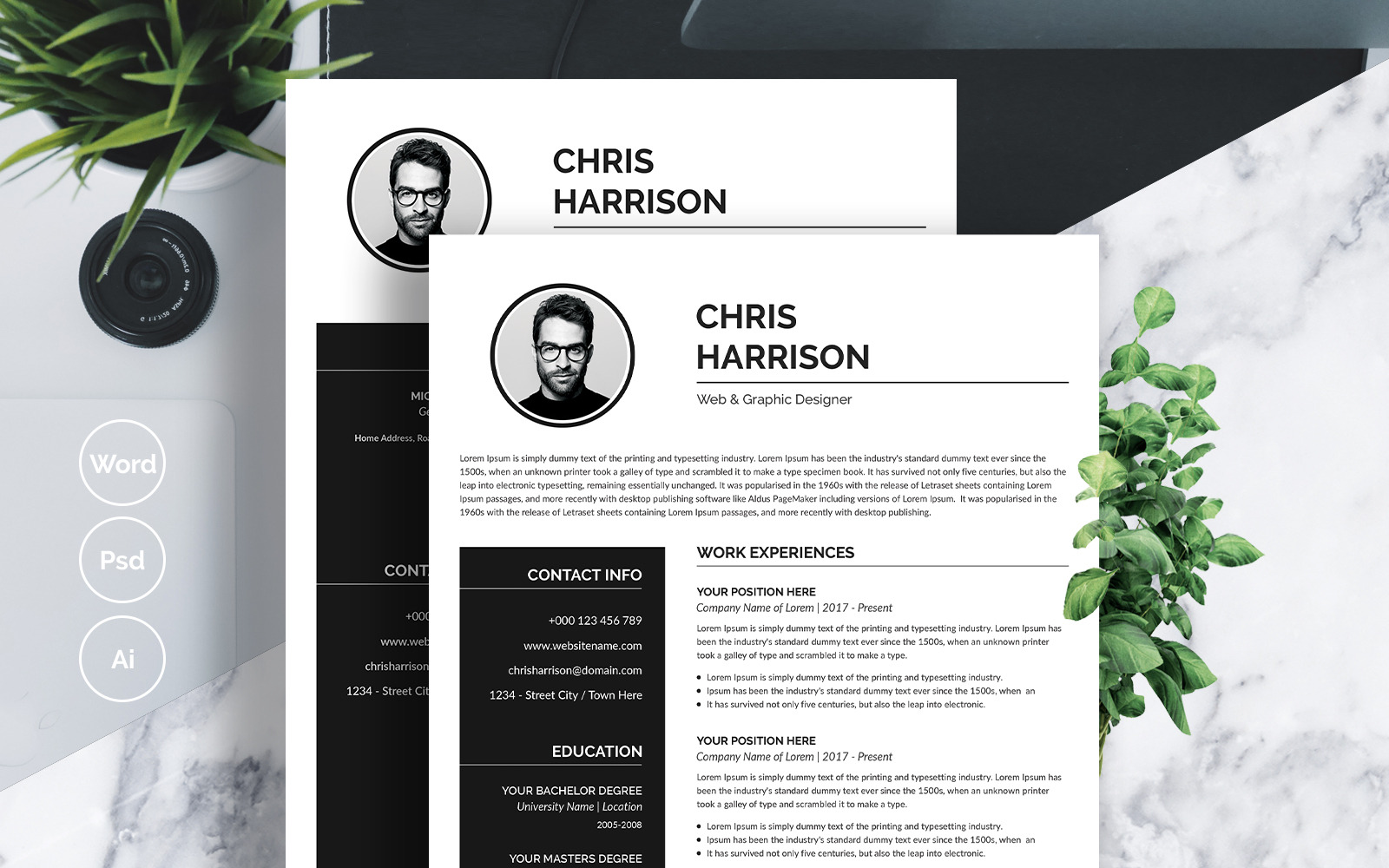 Chris Harrison Resume Template #79214 - TemplateMonster