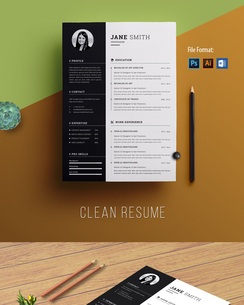 Clean & Creative Jane Smith Resume Template - TemplateMonster