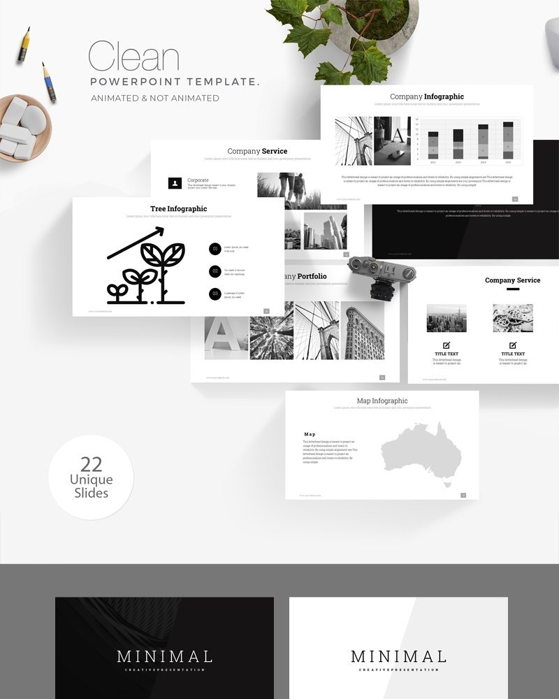 Clean PowerPoint template #79257 - TemplateMonster