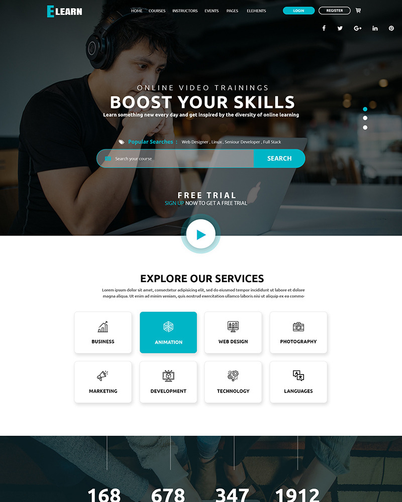 Elearn PSD Template #79283 - TemplateMonster