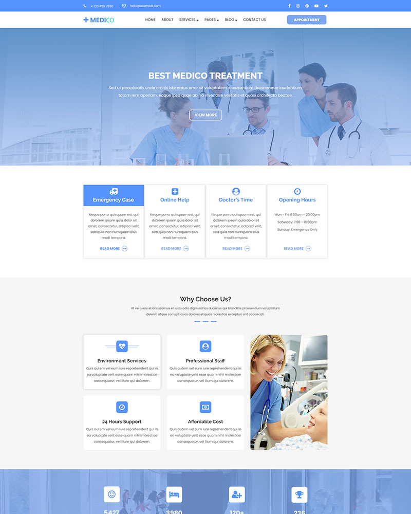 Medico | Health, Medical, Clinic & Hospital PSD Template