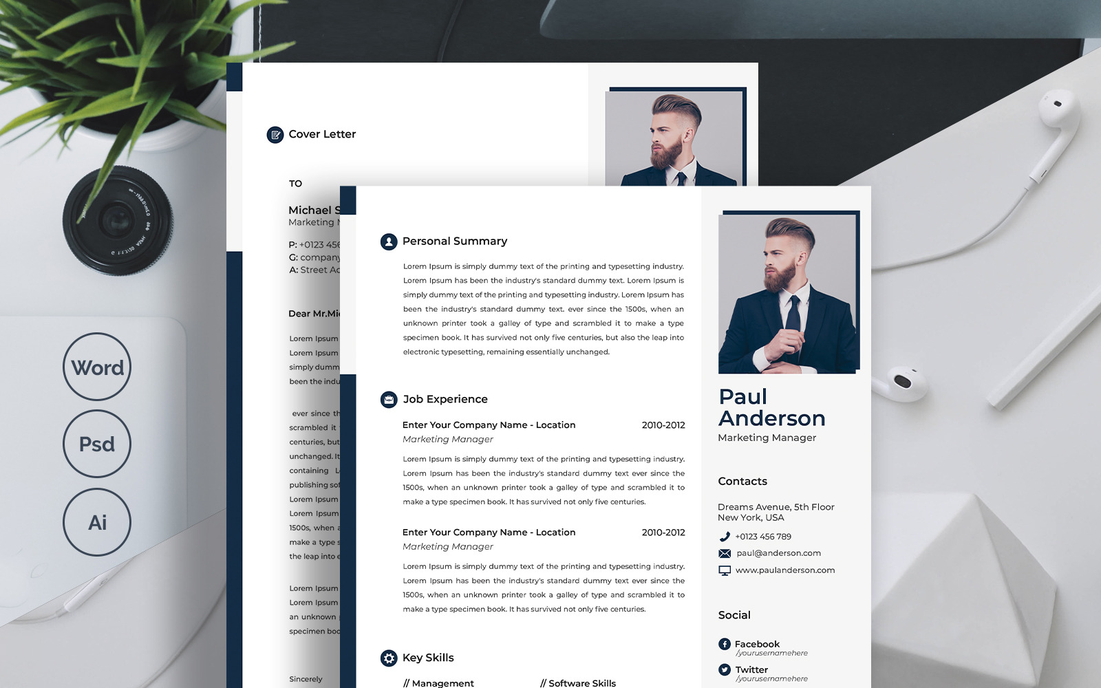 Paul Anderson Resume Template #79275 - TemplateMonster