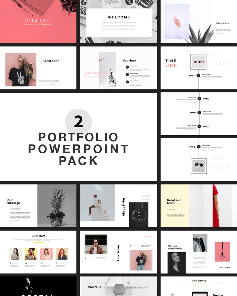 Portfolio Presentation Pack PowerPoint template