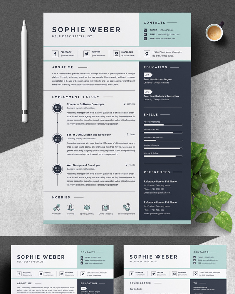 Sophie Resume Template #79245 - TemplateMonster