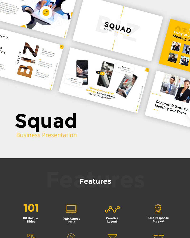 Squad Biz PowerPoint template #79343 - TemplateMonster