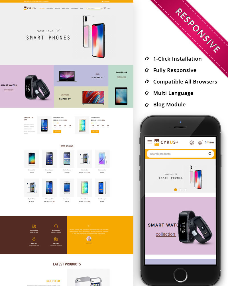 Cyrus - The Electronic Store Responsive OpenCart Template