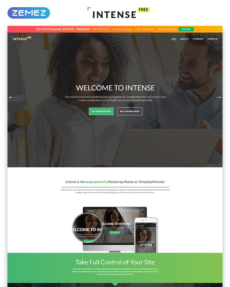 Intense - Free version HTML Website Template