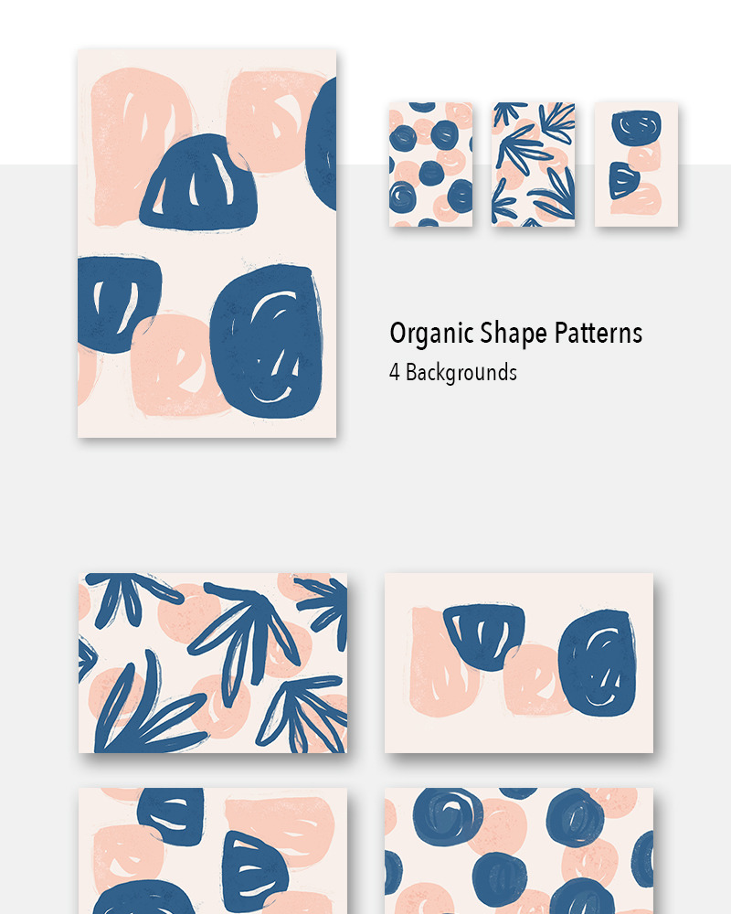 4 Organic Shape Awesome Backgrounds Pattern - TemplateMonster