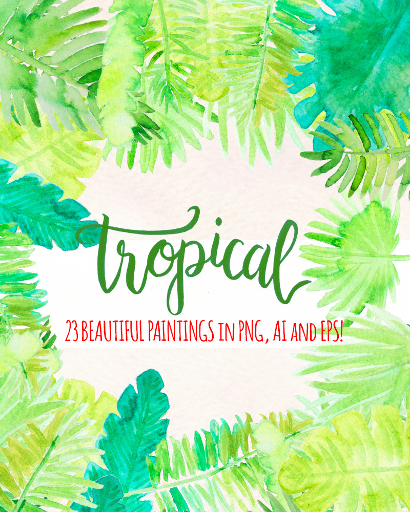 23 Tropical Palm Leaf - Illustration - TemplateMonster