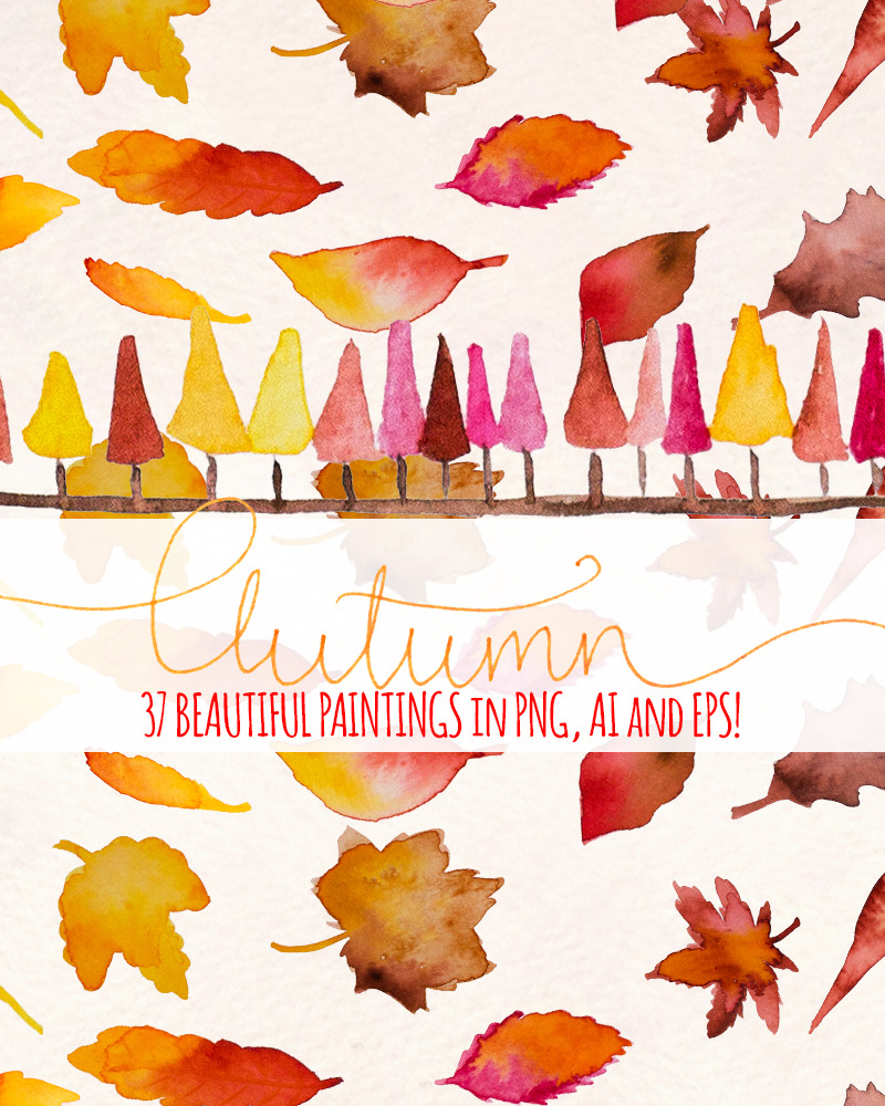 37 Autumn Seasonal Watercolor - Illustration